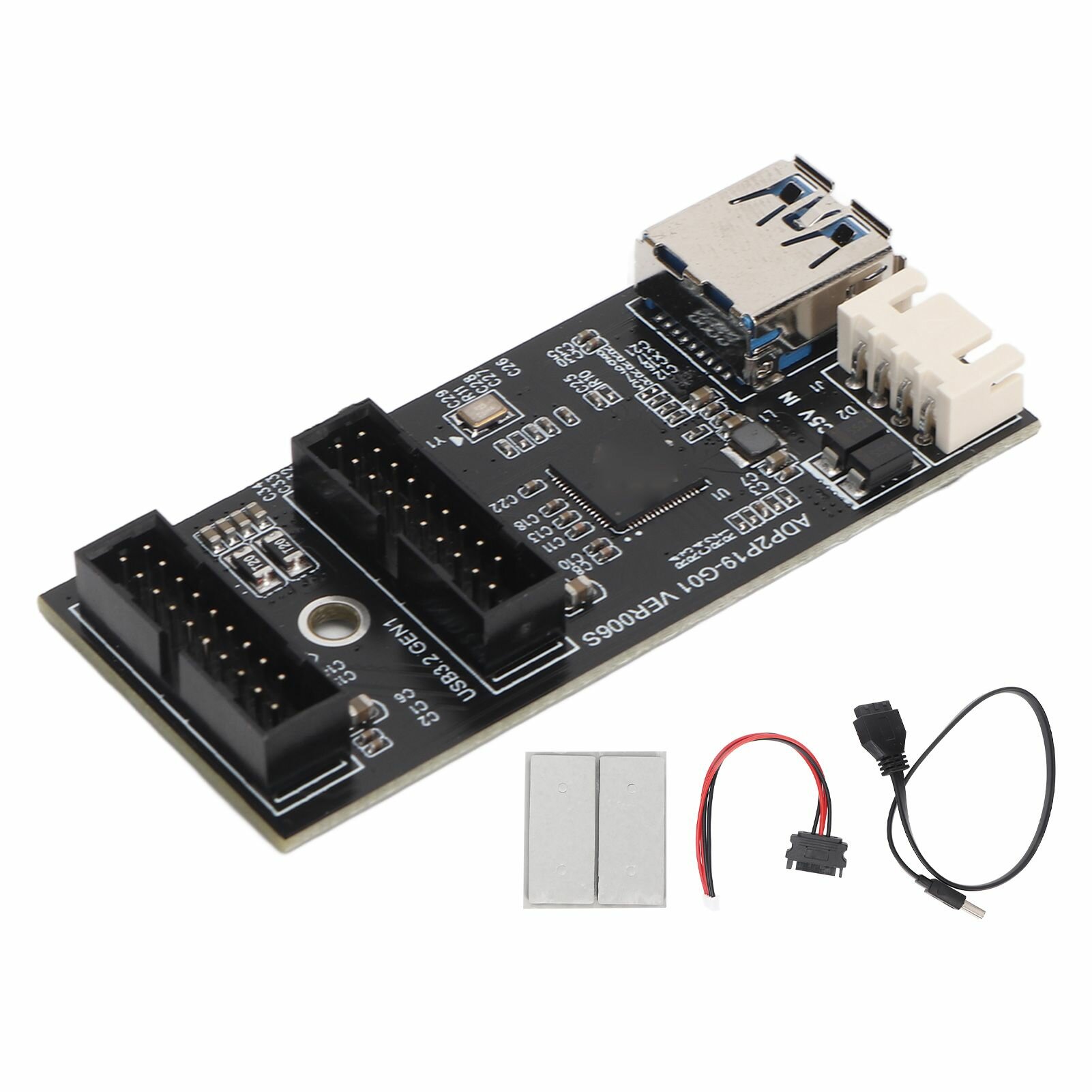 Карта-адаптер USB3.2 GEN1 5 Гбит/с, 2-портовая 19PIN