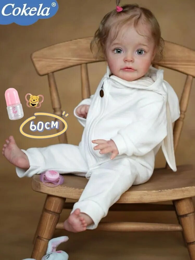 Кукла реборн 60см Cokela Корпус из мягкой ткани Reborn Doll