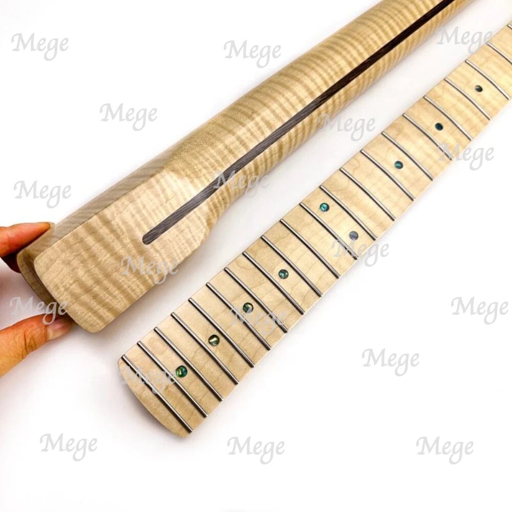 Гриф для гитары Tiger Flame Maple, 12 дюймов/9,5 дюймов, 22 лада, замена грифа для электрогитары ST с кленовой грифом для деталей гитары