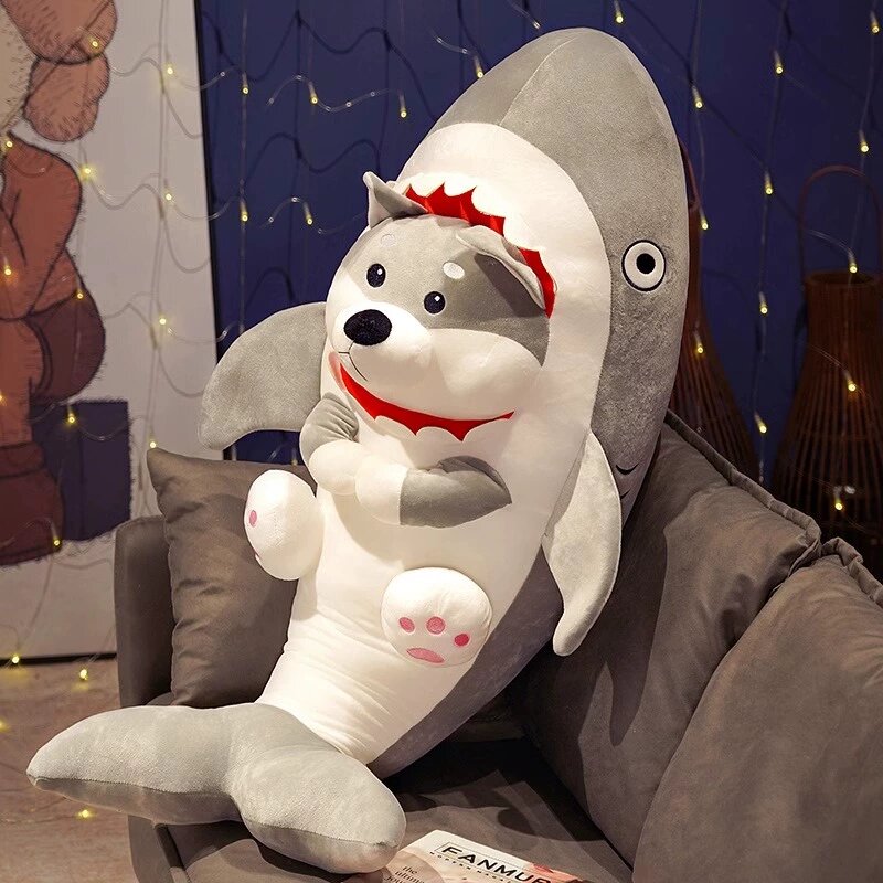 Мягкая подушка-игрушка Shark Dog, 40 см, забавный подарок для мужчин, женщин, парней, братьев - креативный подарок на