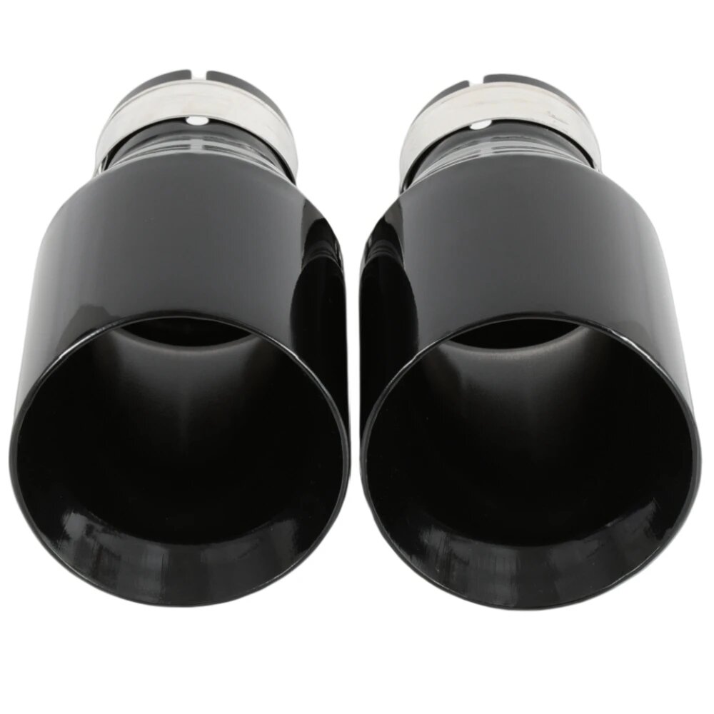 1 шт. Автомобильная глянцевая черная Нержавеющая сталь Универсальная выхлопная система глушитель наконечник трубы автомобильный наконечник выхлопной трубы для Mazda BMW Benz Audi VW 51MM IN 76MM OUT