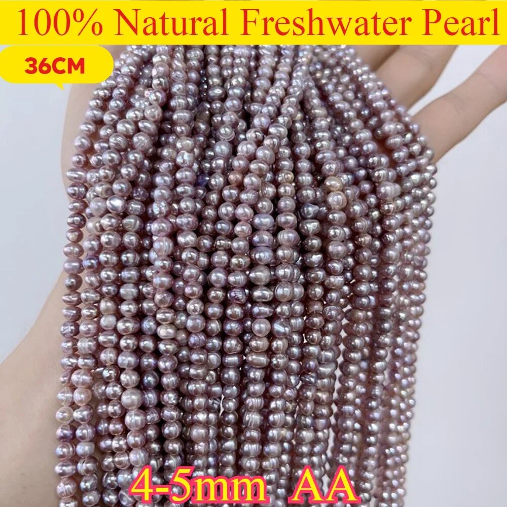 Белый фиолетовый натуральный пресноводный жемчуг 4-5 мм для ювелирных изделий лавандовый