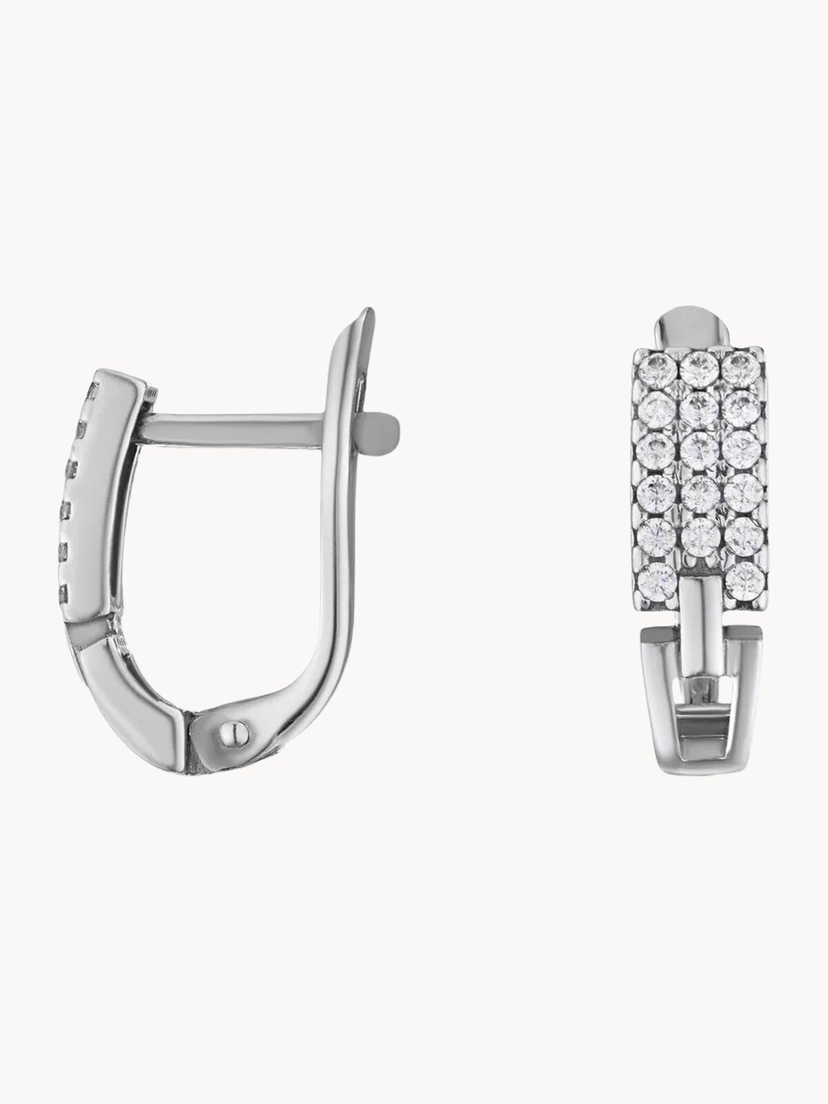 Серьги, серебро, 925 проба, родирование, фианит