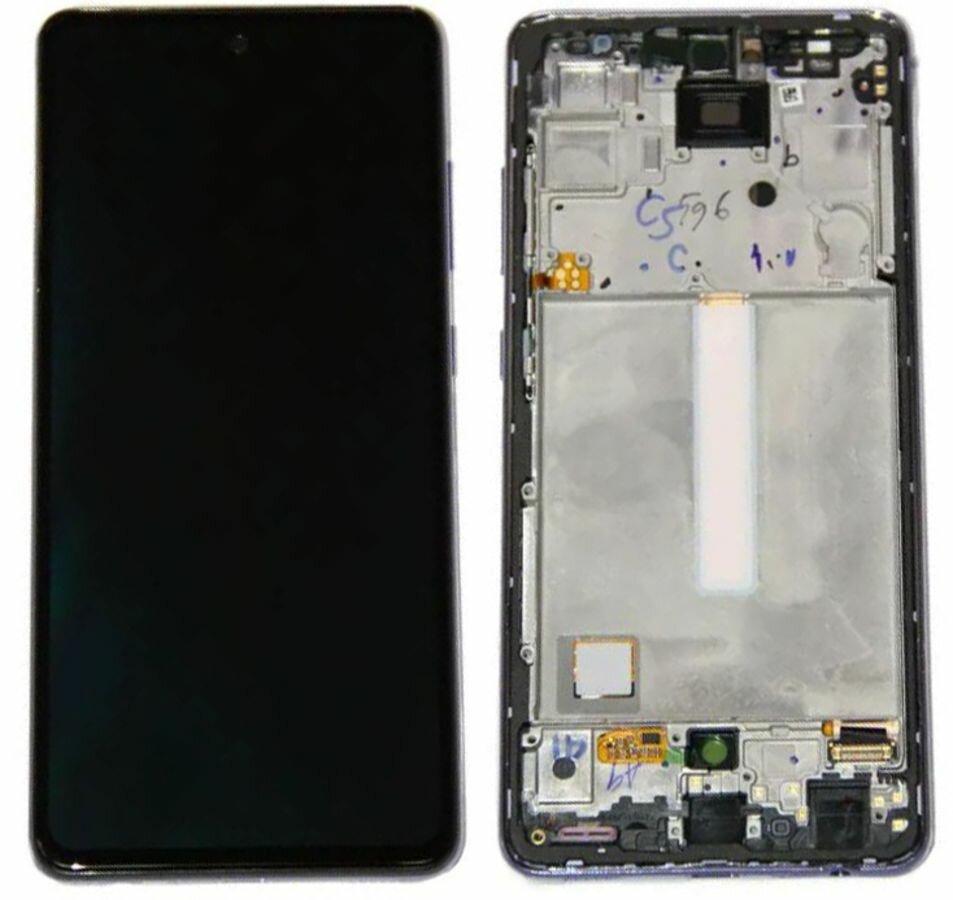 Дисплей (матрица + тачскрин) для смартфона Samsung A525F (A52) и рамкой (фиолетовый) Small Oled