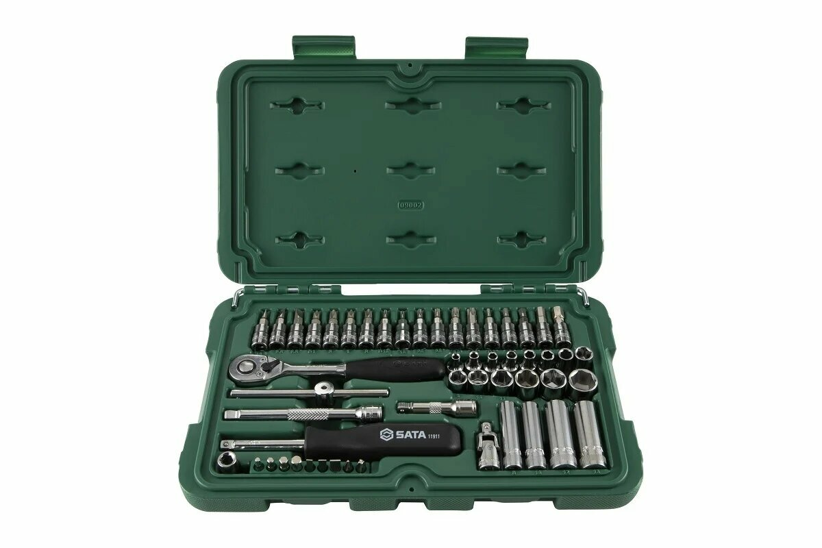 Набор метрических торцевых головок под вороток SATA 1/4 дюйма 52 шт 09002