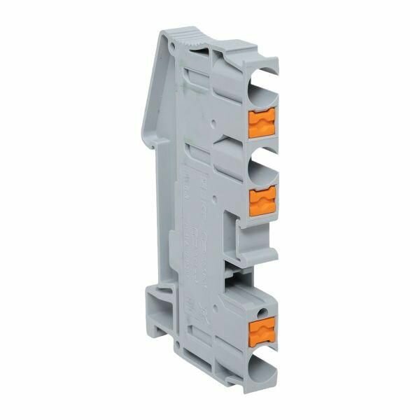 Колодка клеммная EKF пружинная, 6 Push-in, 3 вывода, серая