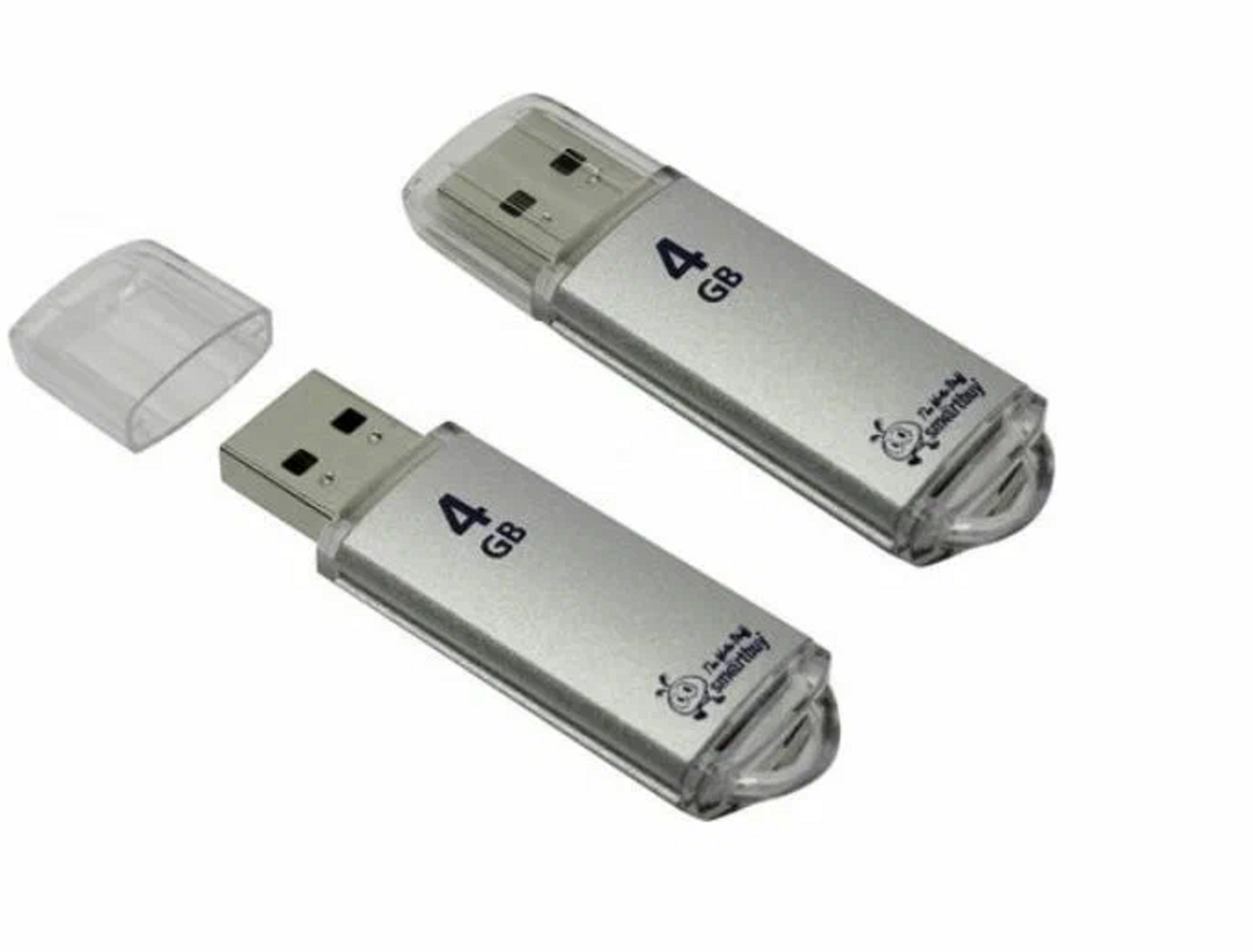 Флешка SmartBuy "V-Cut" SB4GBVC-S, 4ГБ, USB 2.0, серебристая