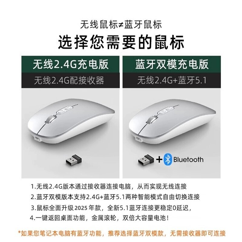 Бесшумная беспроводная Bluetooth-мышь для ноутбуков Huawei MateBook 13, D14, D15, D16 и планшетов Honor с зарядкой