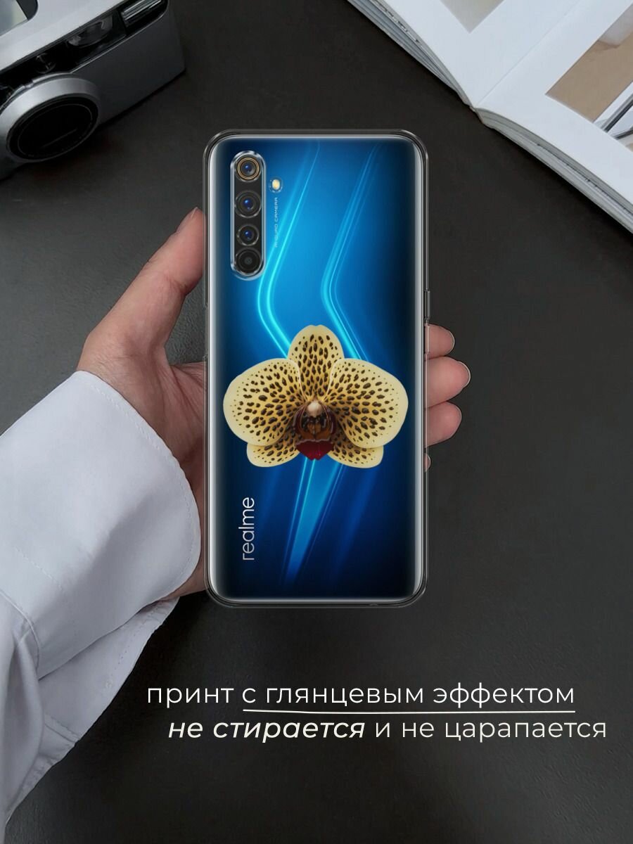 Чехол на Realme 6 Pro / Реалми 6 Про с принтом Желтая орхидея — фото 1