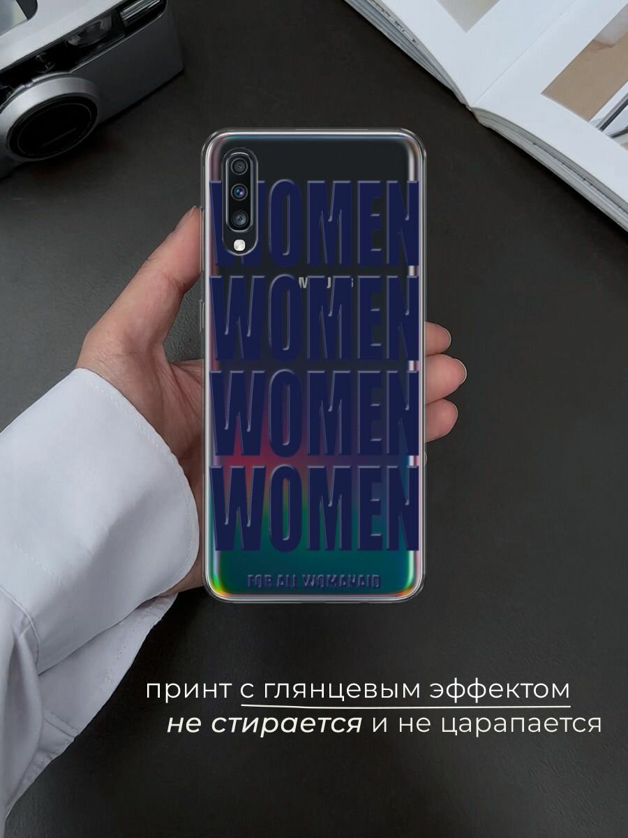 Чехол на Samsung Galaxy A70 / Самсунг Галакси А70 с принтом Woman blue — фото 1