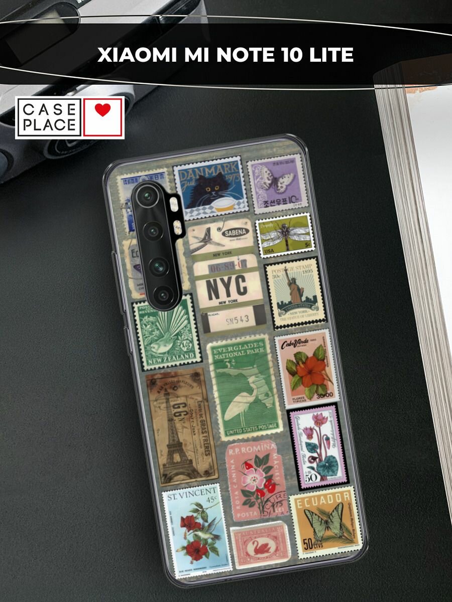 Чехол на Xiaomi Mi Note 10 lite / Сяоми Ми Нот 10 лайт с принтом Коллаж из марок