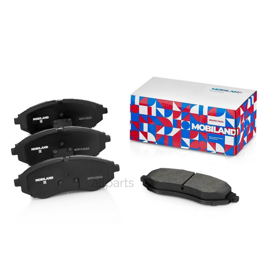 MOBILAND 429102660 Колодки тормозные дисковые передние (4 шт.) с п/шум. пласт. для а/м CHEVROLET AVEO седан (T200), AVE