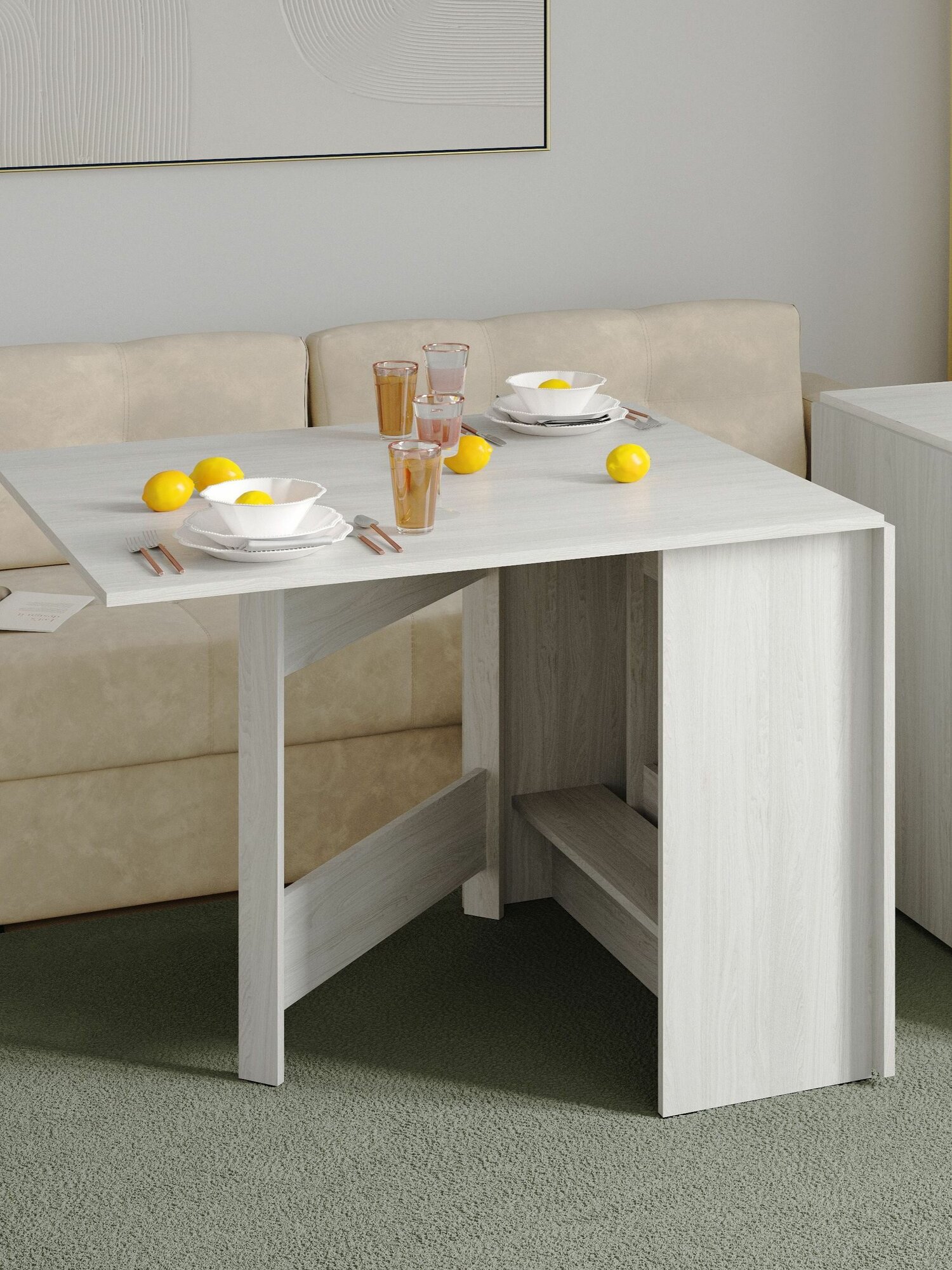 ARNIKA Стол книжка обеденный раскладной, ясень анкор светлый