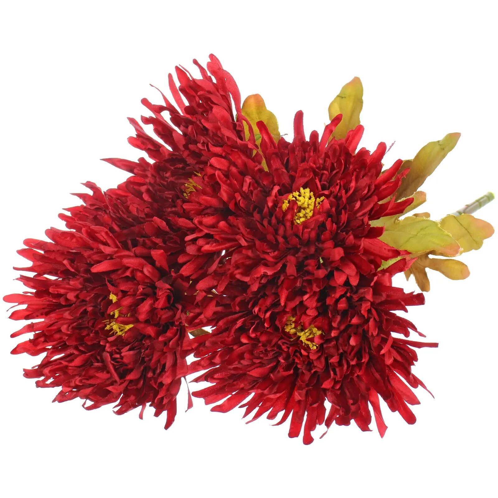 Искусственные цветы «Хризантема» 45см, 5 цветов, бордовый цвет, долговечные, натуральный внешний вид