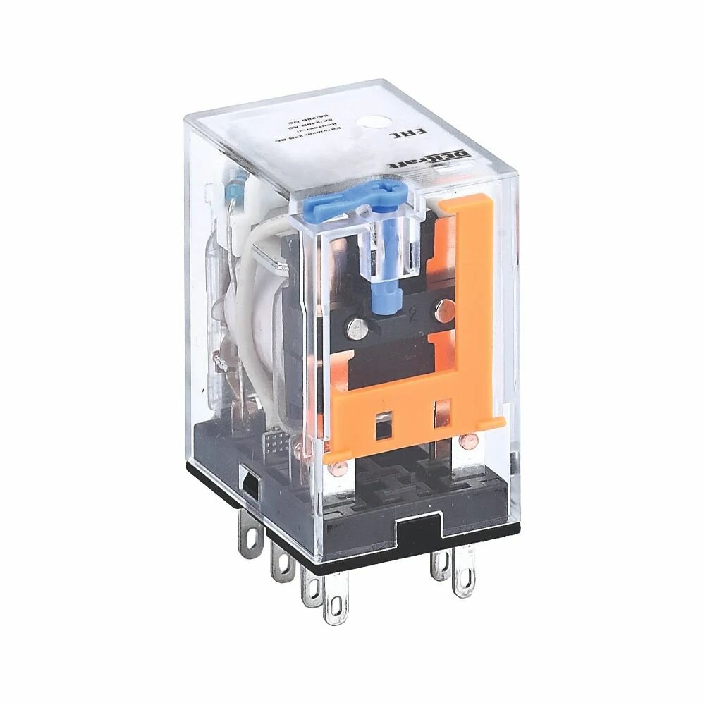 Промежуточное реле DEKraft 4 контакта, с led индикацией, 10а, 110в dc, пр-102 23940DEK