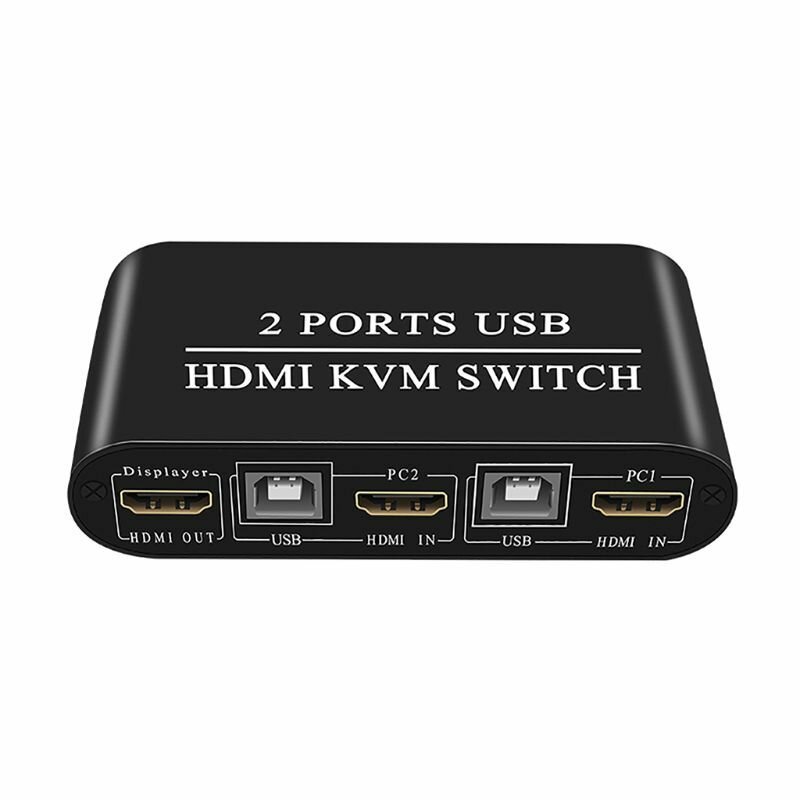 Многофункциональный 4K HDMI-совместимый KVM-переключатель с высоким разрешением, 2-портовый USB-переключатель ручным управлением, разветвитель клавиатуры и мыши