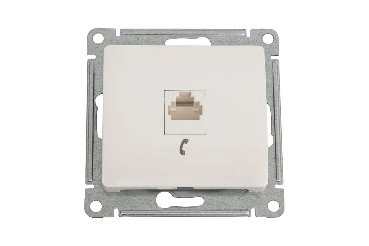 Розетка телефонная RJ11 механизм SE Glossa, молочный GSL000981T