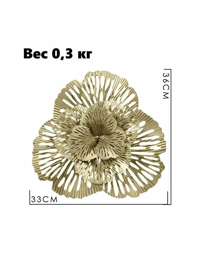 Панно на стену "Арт-Деко", настенное, металл, золотисто-медное
