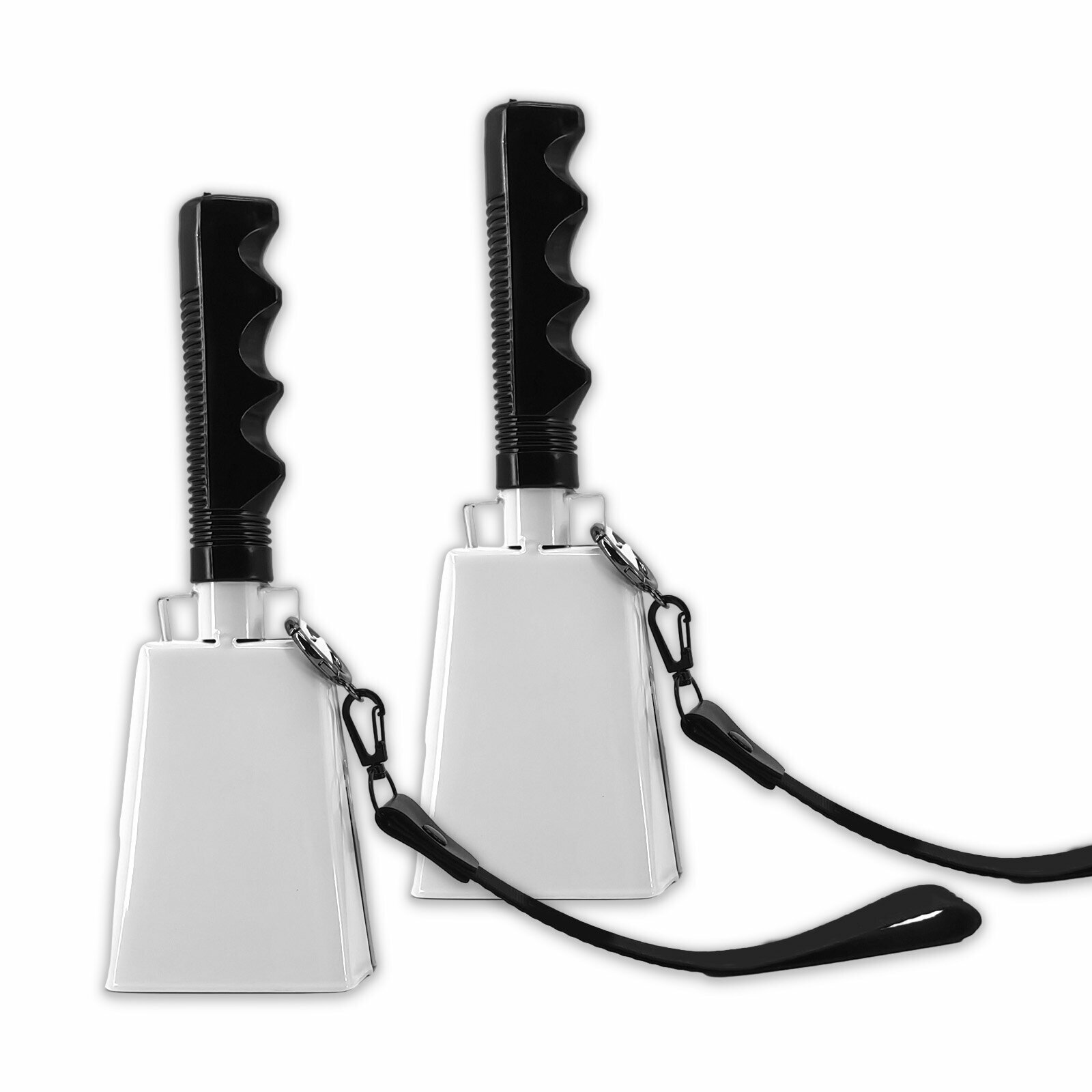 2 Pack Колокола с ручкой для футбольных матчей ранчо спортивных мероприятий вечеринок концертов 9 Inch Колокола с ремешком для запястья ударные музыкальные инструменты железные украшения школьные ручные колокола Черный Белый Синий Красный Металл