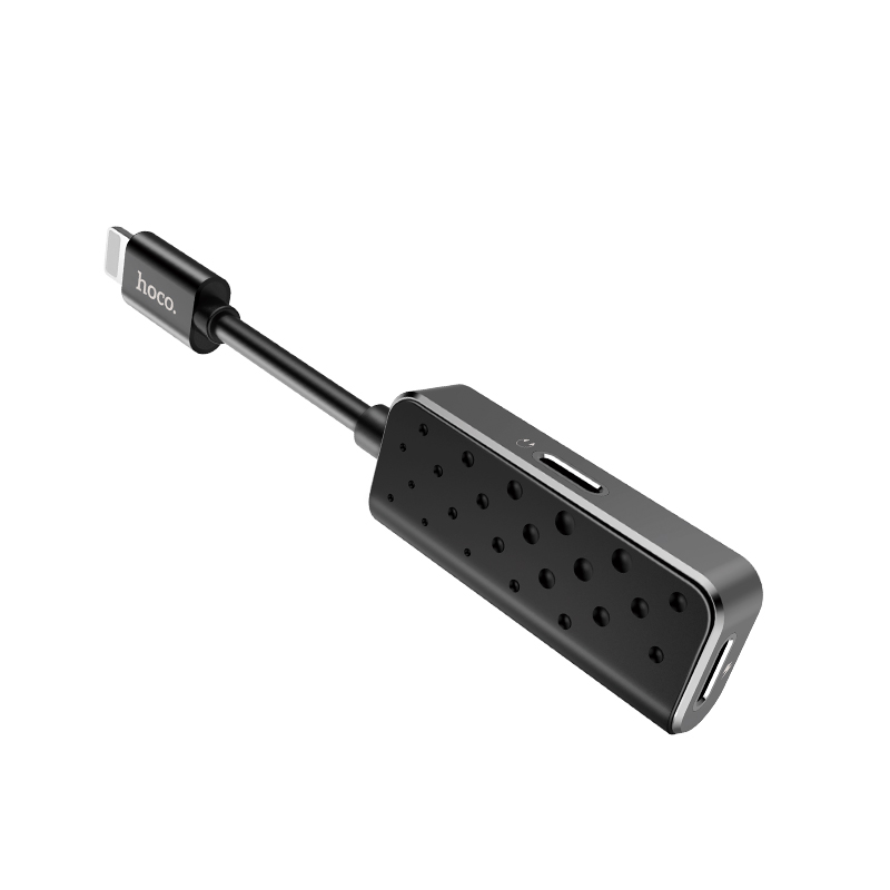 Переходник Lightning на 2 Lightning Hoco LS12 черный