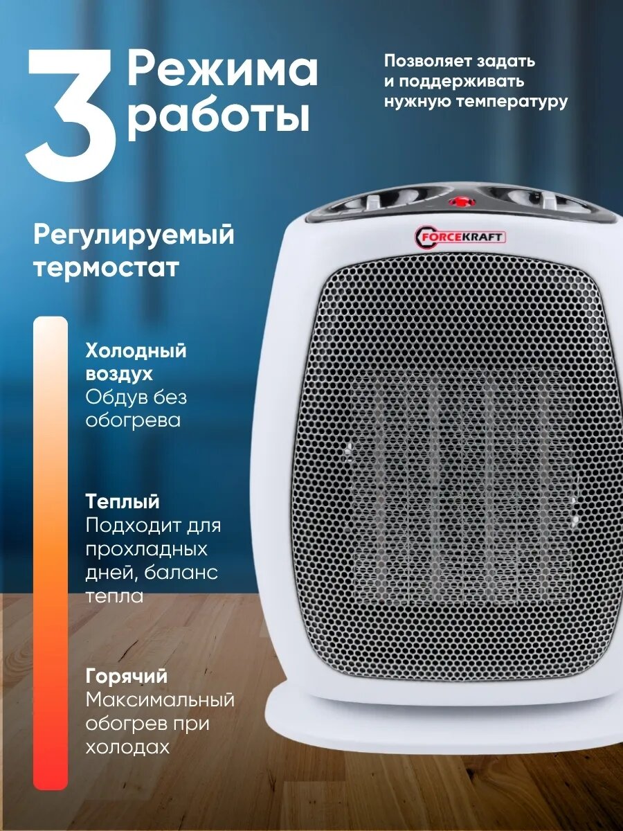 Тепловентилятор обогреватель электрический напольный 1800w — фото 1