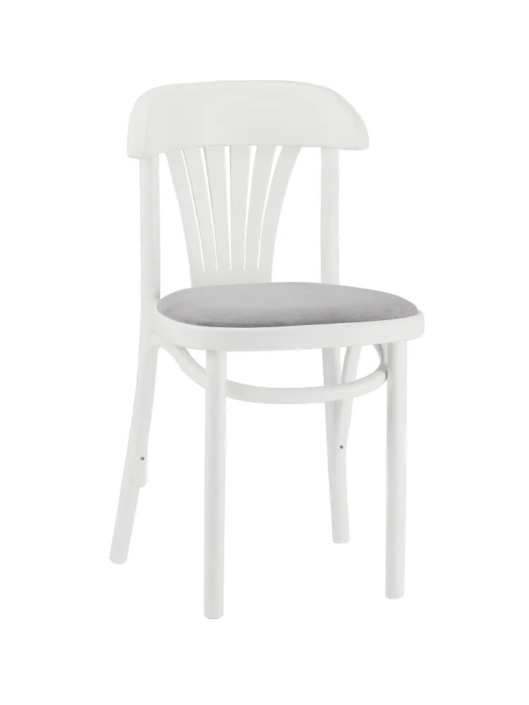 Стул Астра с мягким сиденьем белая эмаль, ткань RS15