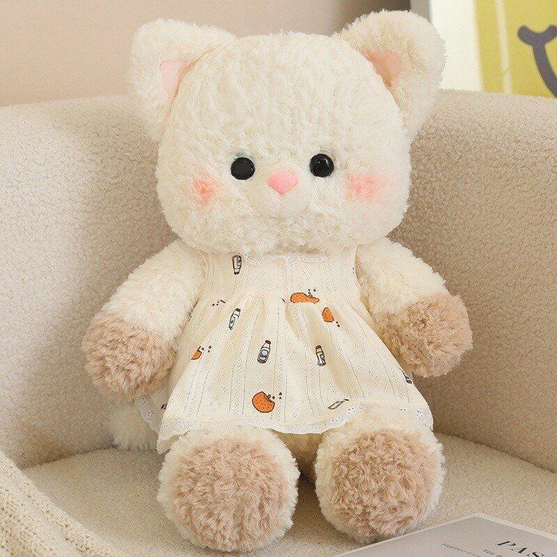 Whimsical forest plush animals including fox husky lamb and wolf for home decor cat