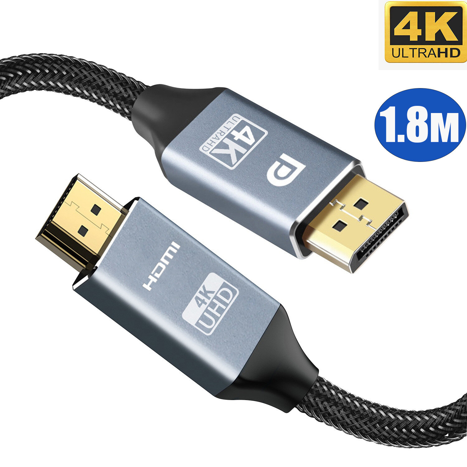 Кабель DP-HDMI 4K 30Гц, 2K 60Гц, Full HD 1080P, высокоскоростной односторонний адаптер DisplayPort к HDMI для монитора