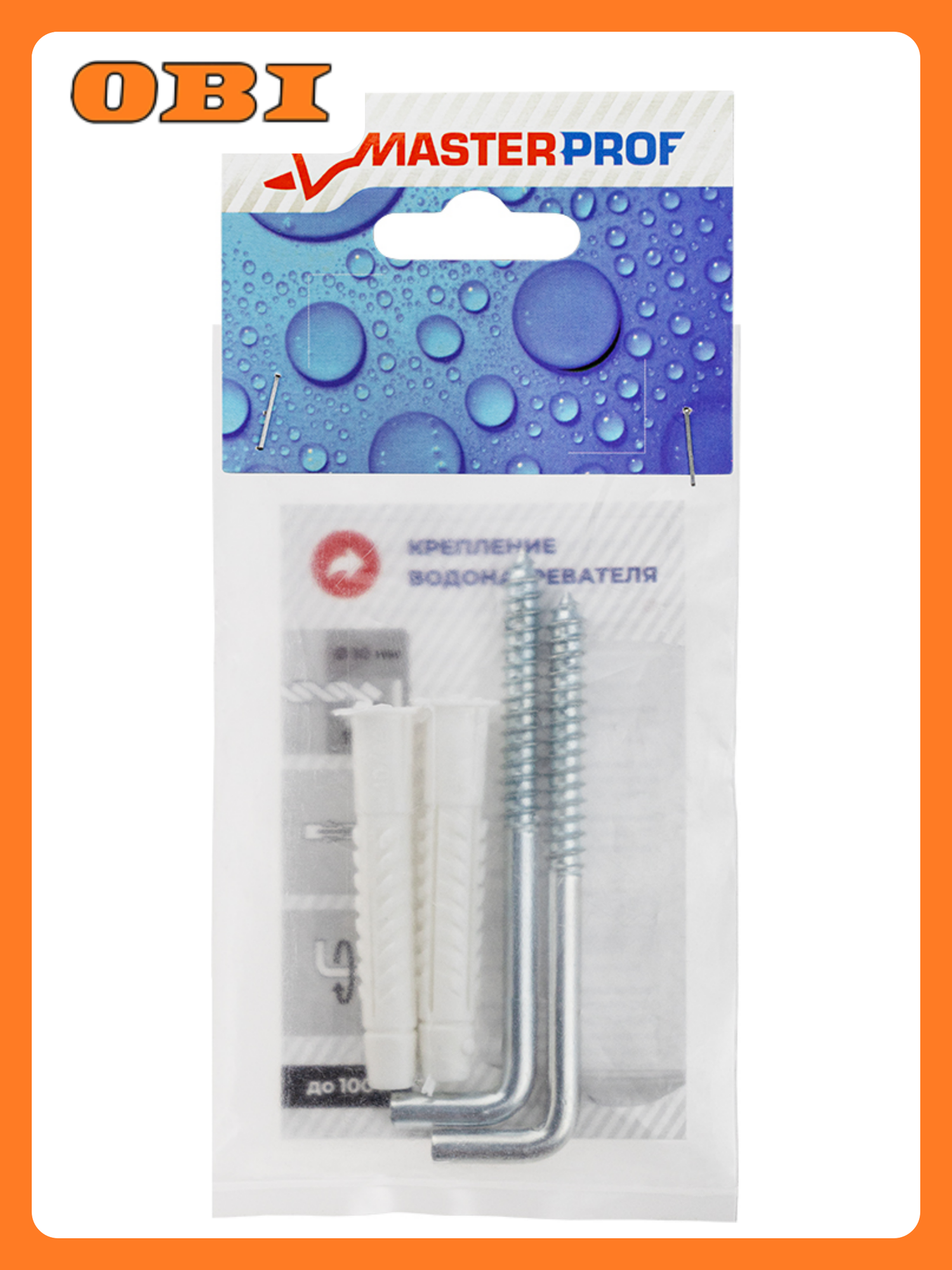 Набор для крепления водонагревателя 100 литров (костыль 8 х 100 + дюбель, 2 шт.), MP