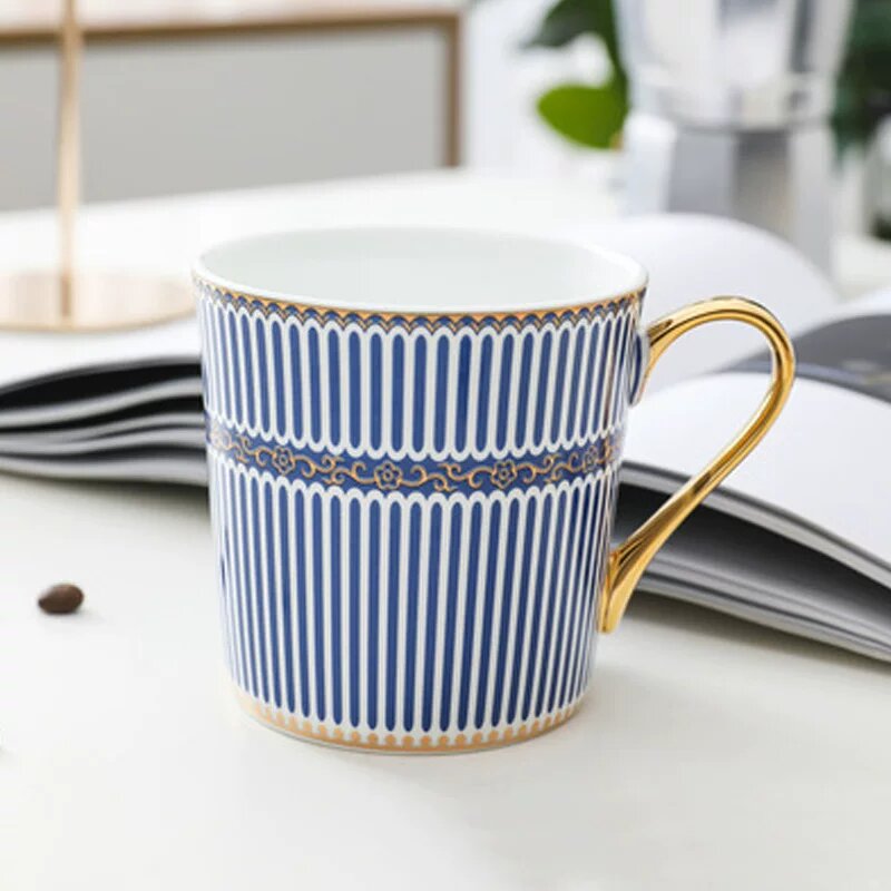 Кружка из костяного фарфора с золотым ободком в скандинавском стиле, креативная домашняя кружка, керамическая кофейная