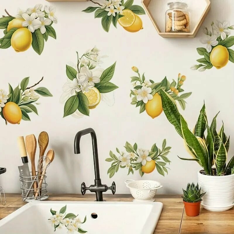 Интерьерные наклейки, Лимонная гостиная Кухня Декоративные наклейки на стену