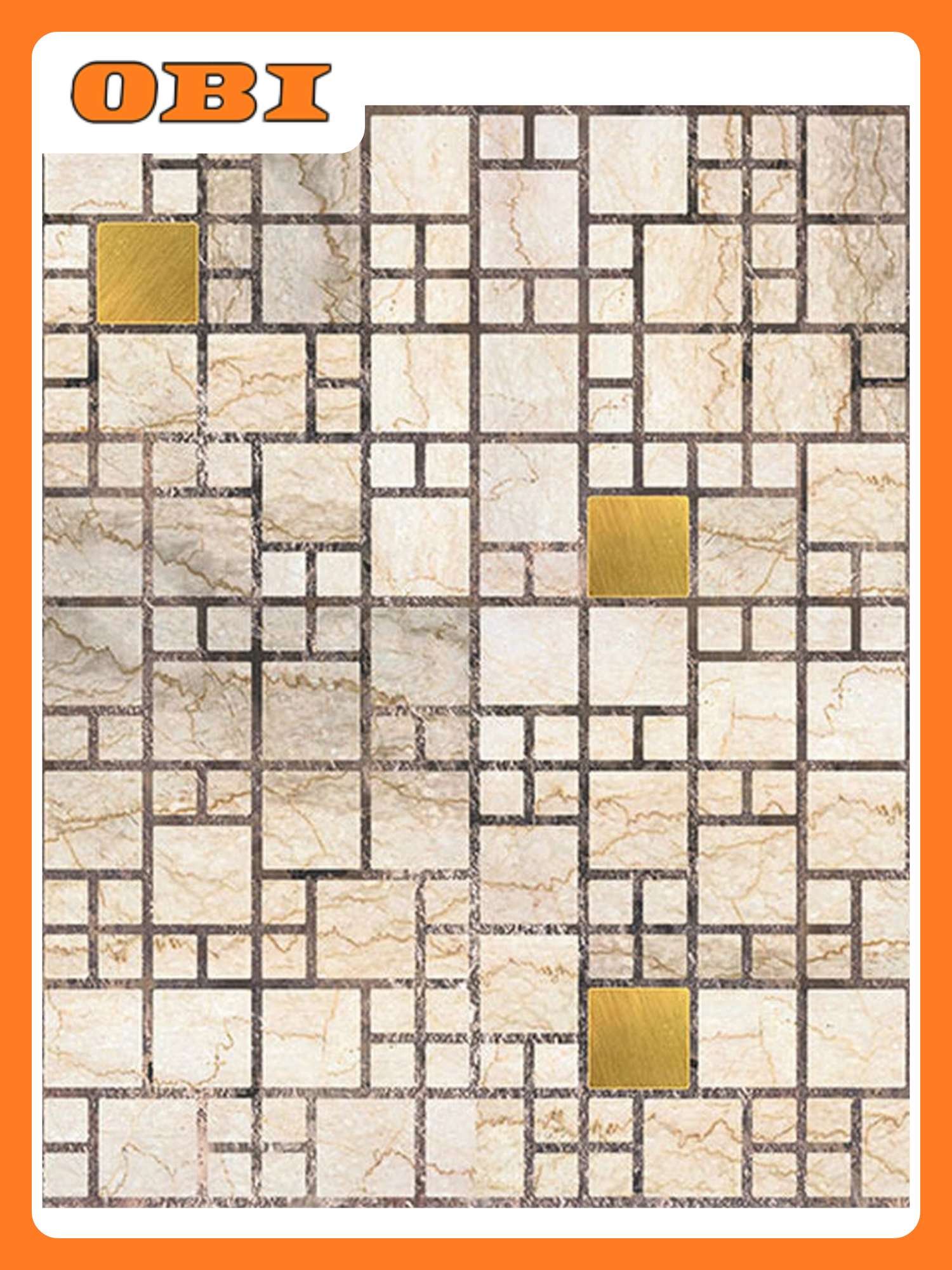 Панель ПВХ листовая Мрамор с золотом 480х955х3 мм