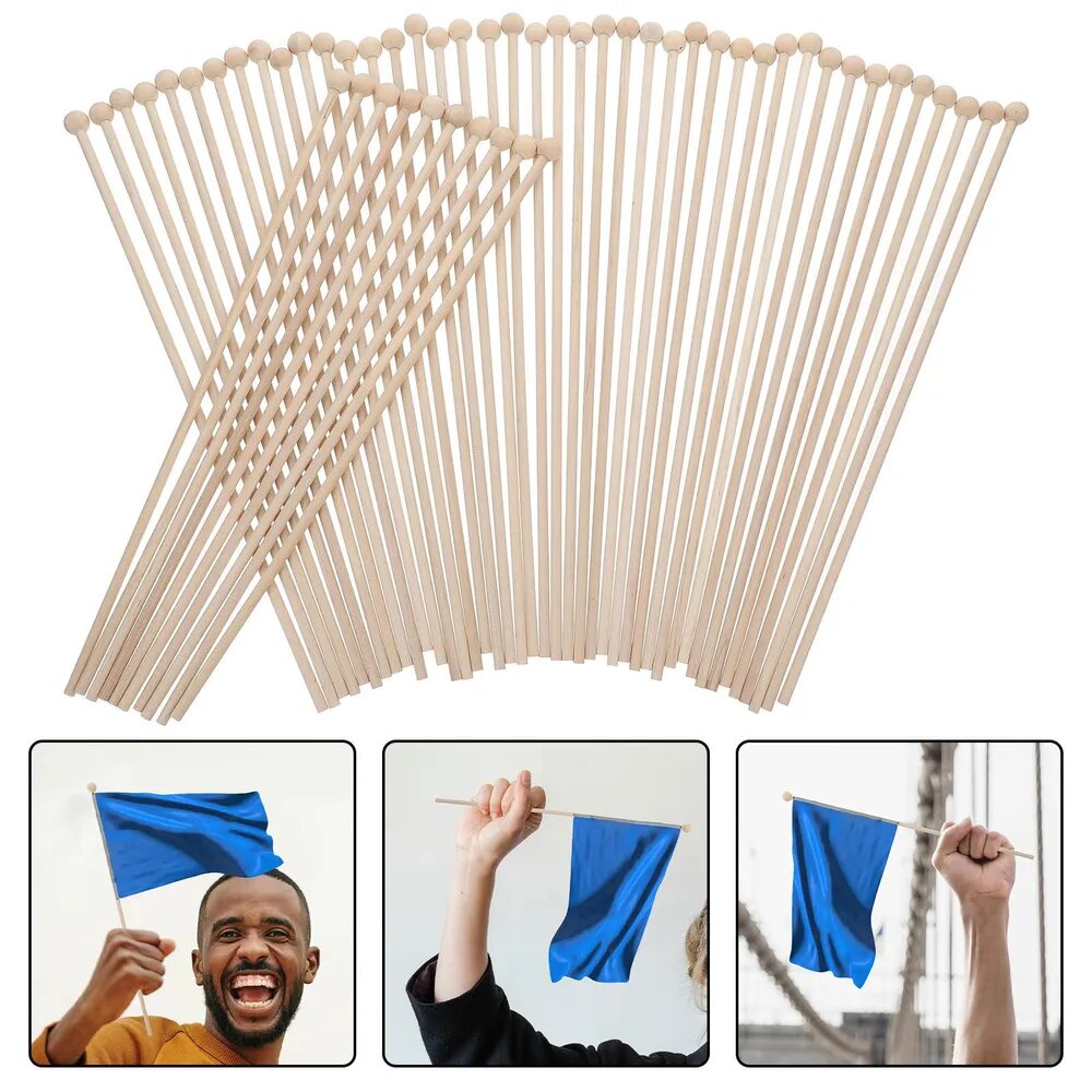 Бежевые Деревянные Палочки Для Флагов 30 См 50 Штук Для Праздничных И Парадных Мероприятий