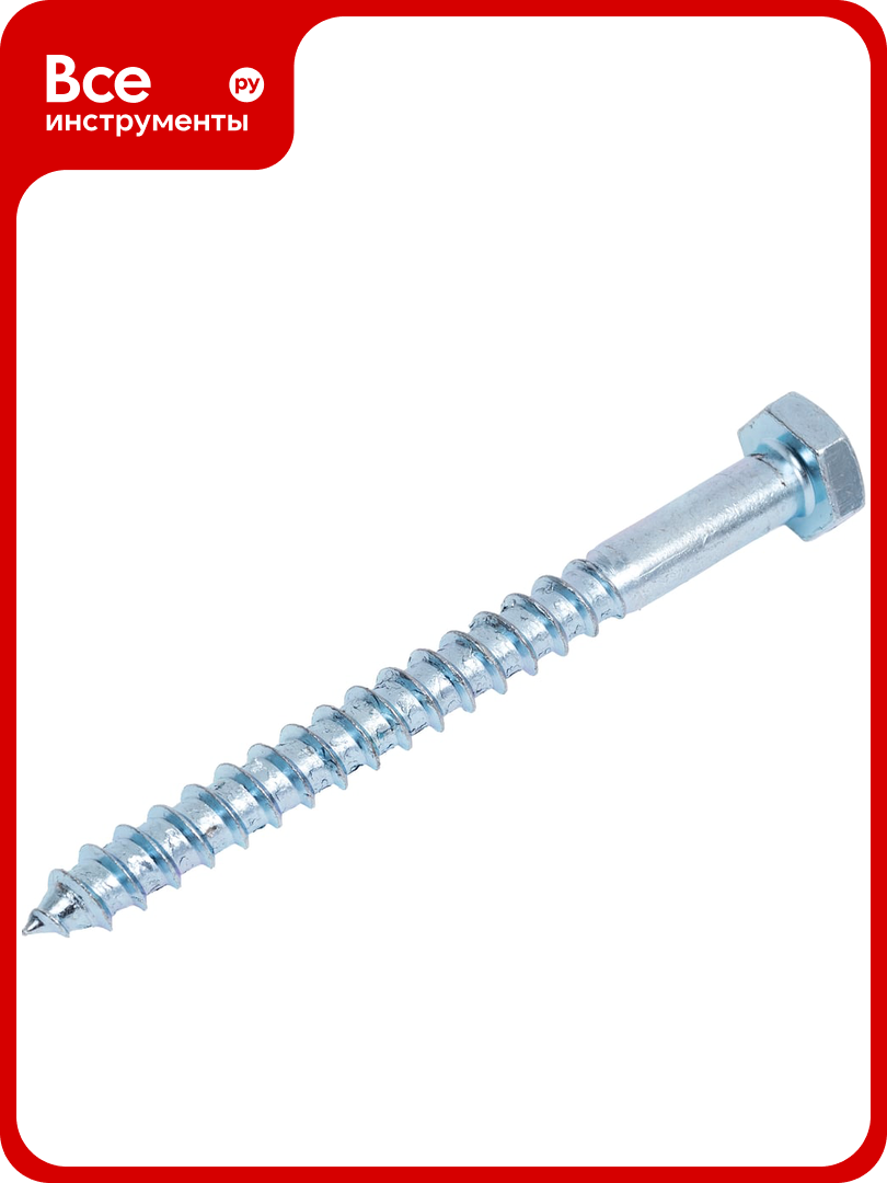 Шуруп BISKREP сантехнический, стальная конструкция, шестигранный шлиц, острый наконечник, пакет