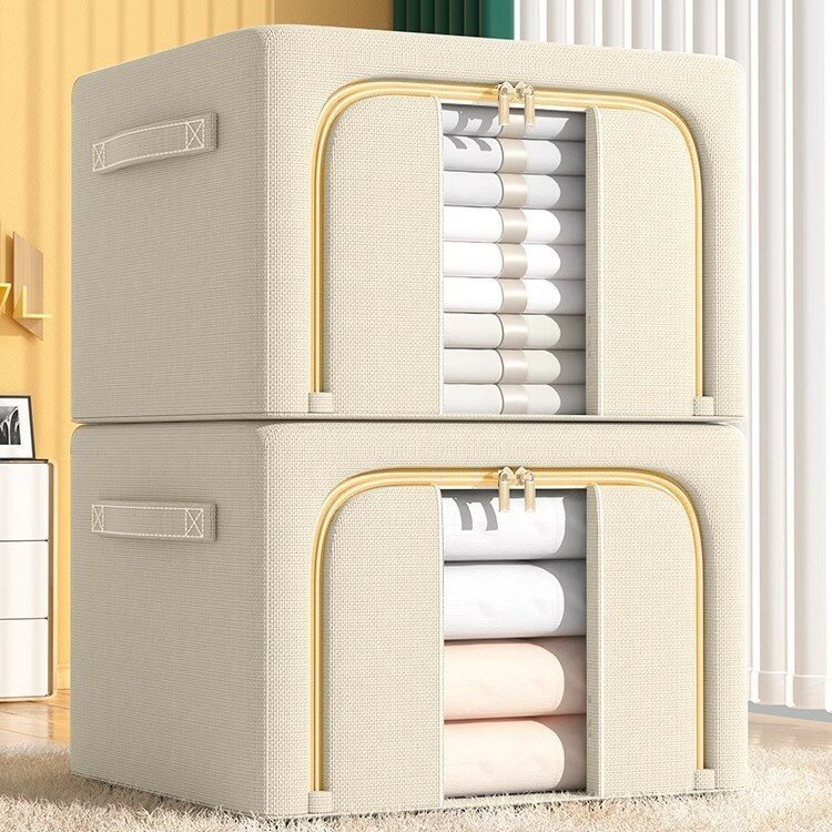 Прозрачная коробка для хранения одежды и одеял, бытовая коробка из ткани Оксфорд, сумка для хранения, коробка для хранения отделки ткани, большая коробка для хранения