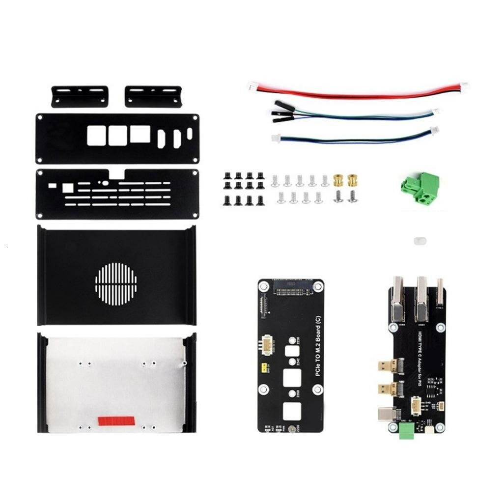 Корпус с охлаждением для RPi 5 и PCIE, Тип C