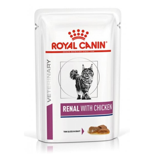 Пауч Royal Canin "Renal", лечебная диета для кошек, с курицей, 85г