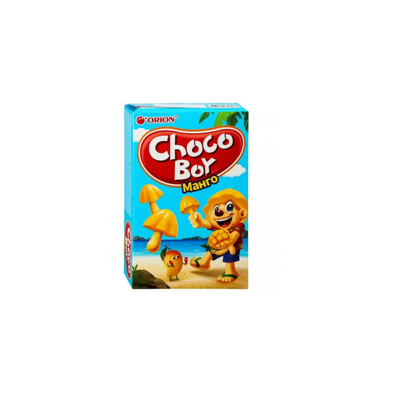 Orion Печенье бисквитное Choco Boy, со вкусом манго, 45 г ./