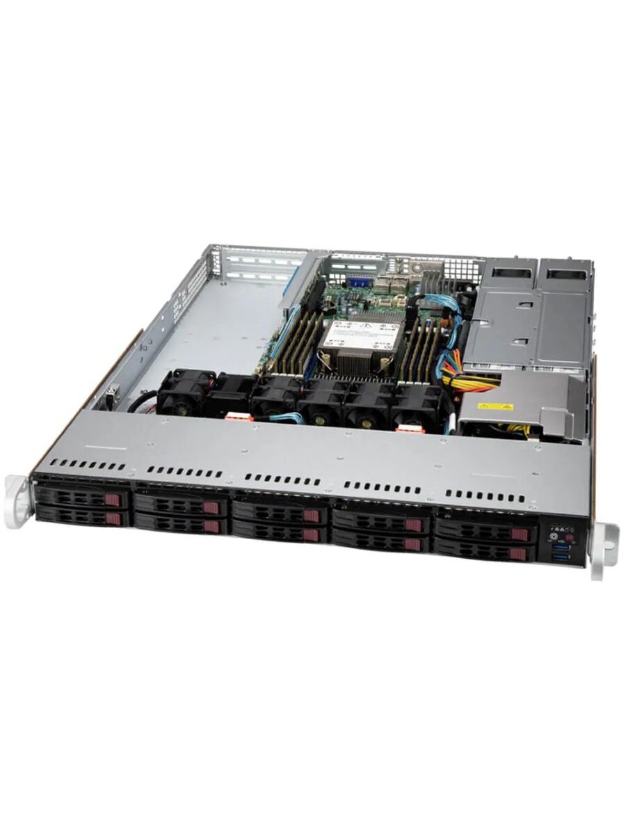 Серверная платформа Supermicro "SYS-110P-WR", 1U, LGA4189 C621A