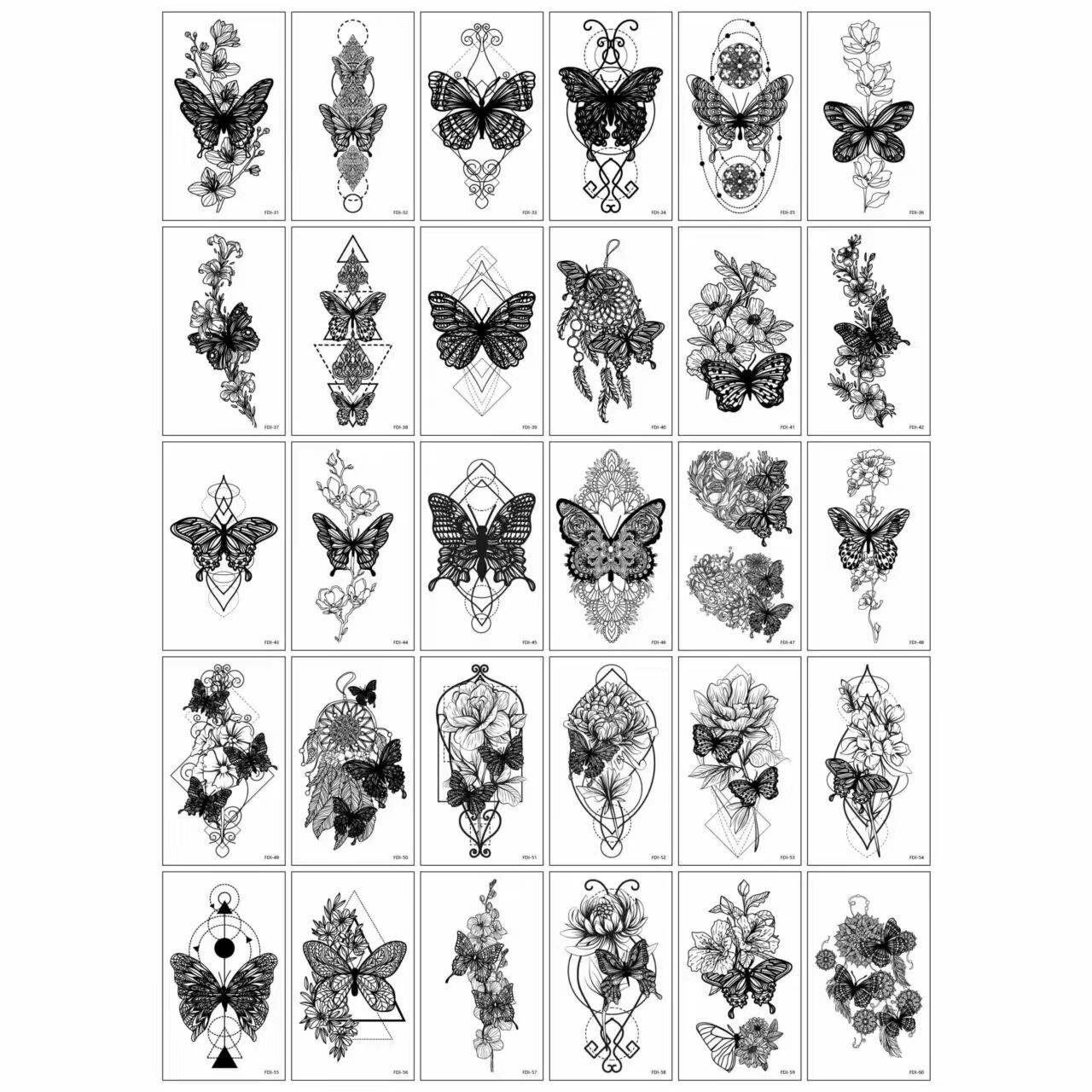 Временные татуировки-наклейки для детей с изображением традиционной китайской одежды и цветочных мотивов.