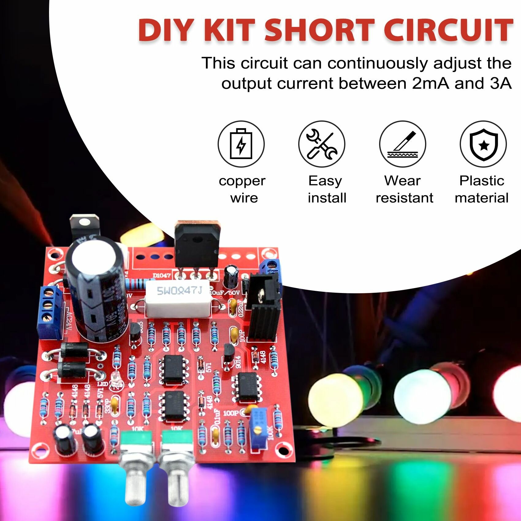 0-30 В 2 мА-3 А Регулируемый источник питания постоянного тока DIY Kit Короткий с защитой-ROMIKY
