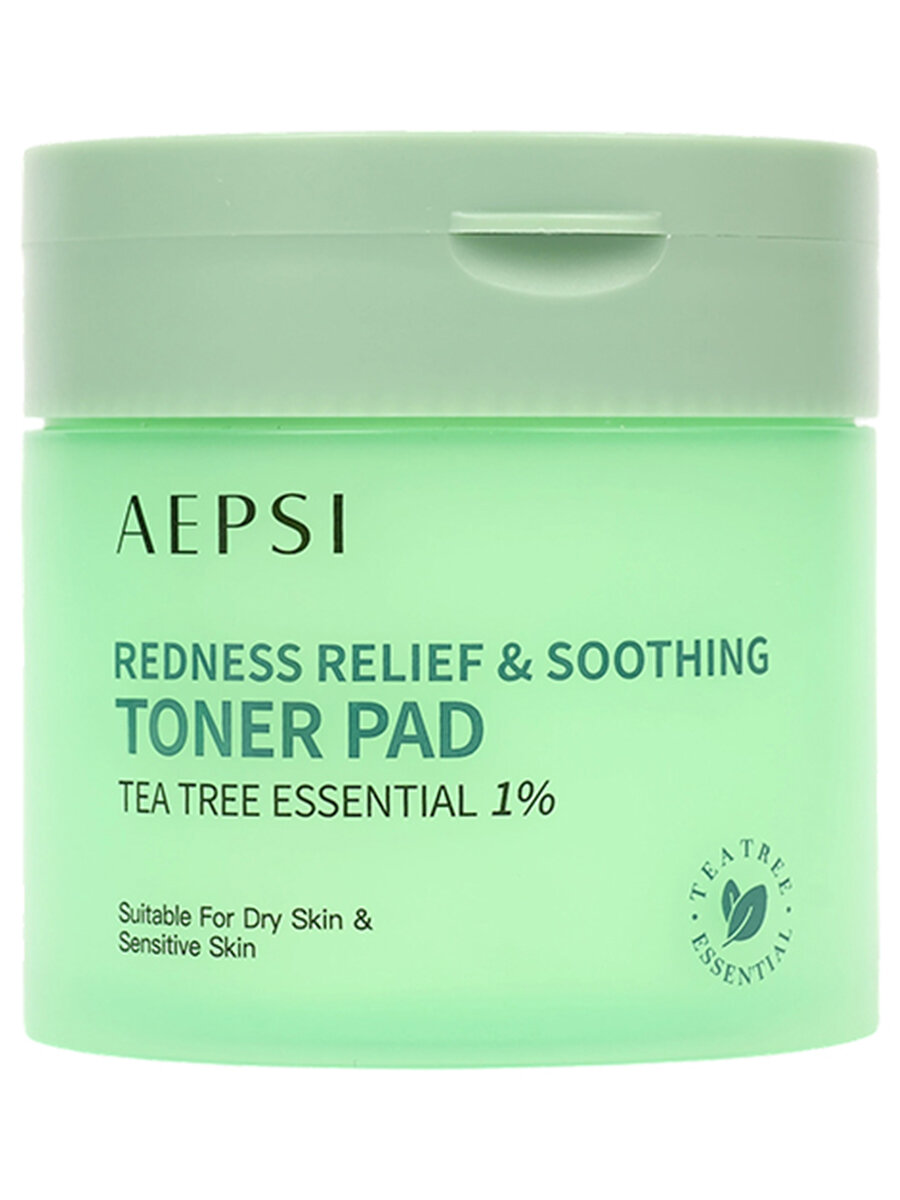 Тонер-Пэды для лица AEPSI успокаивающие с экстрактом чайного дерева 80шт/140мл
