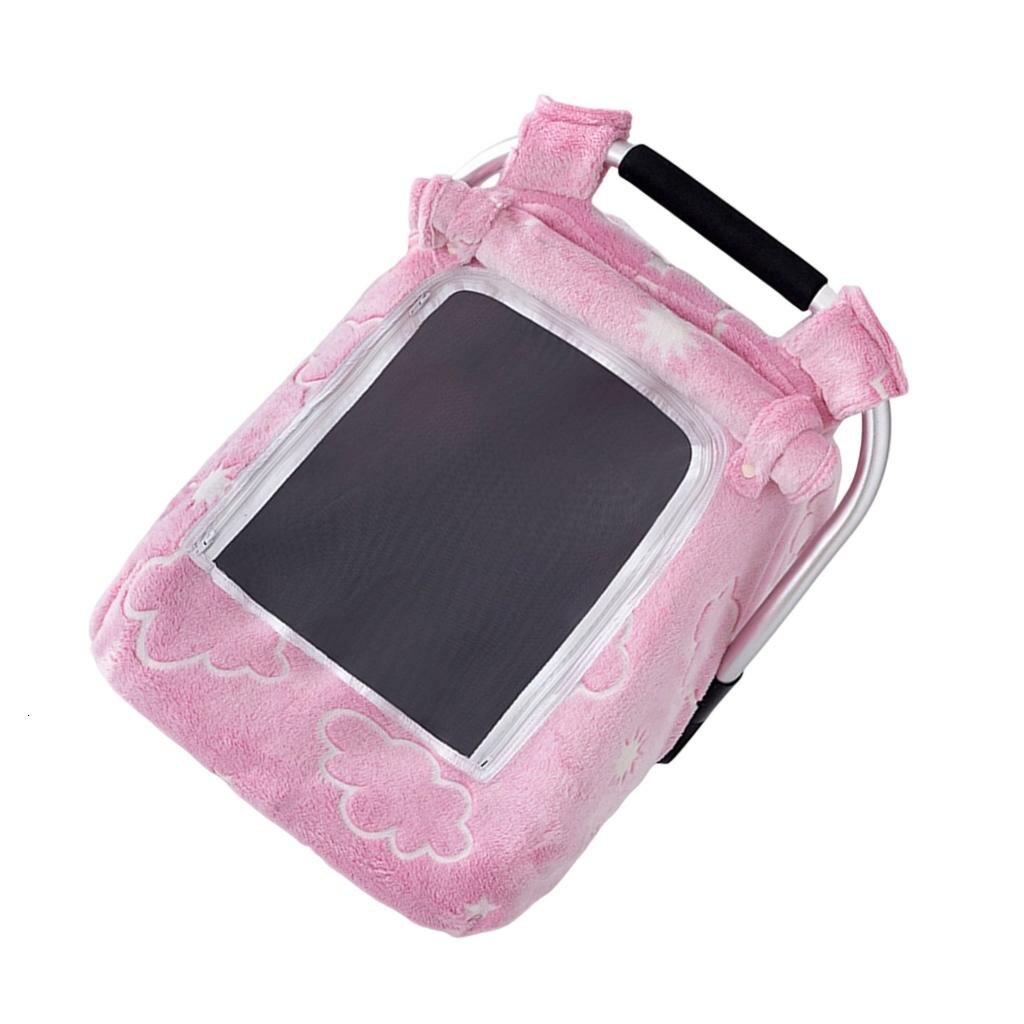 Фланелевый чехол для люльки с полной защитой, дышащий и эластичный, - Розовые облака