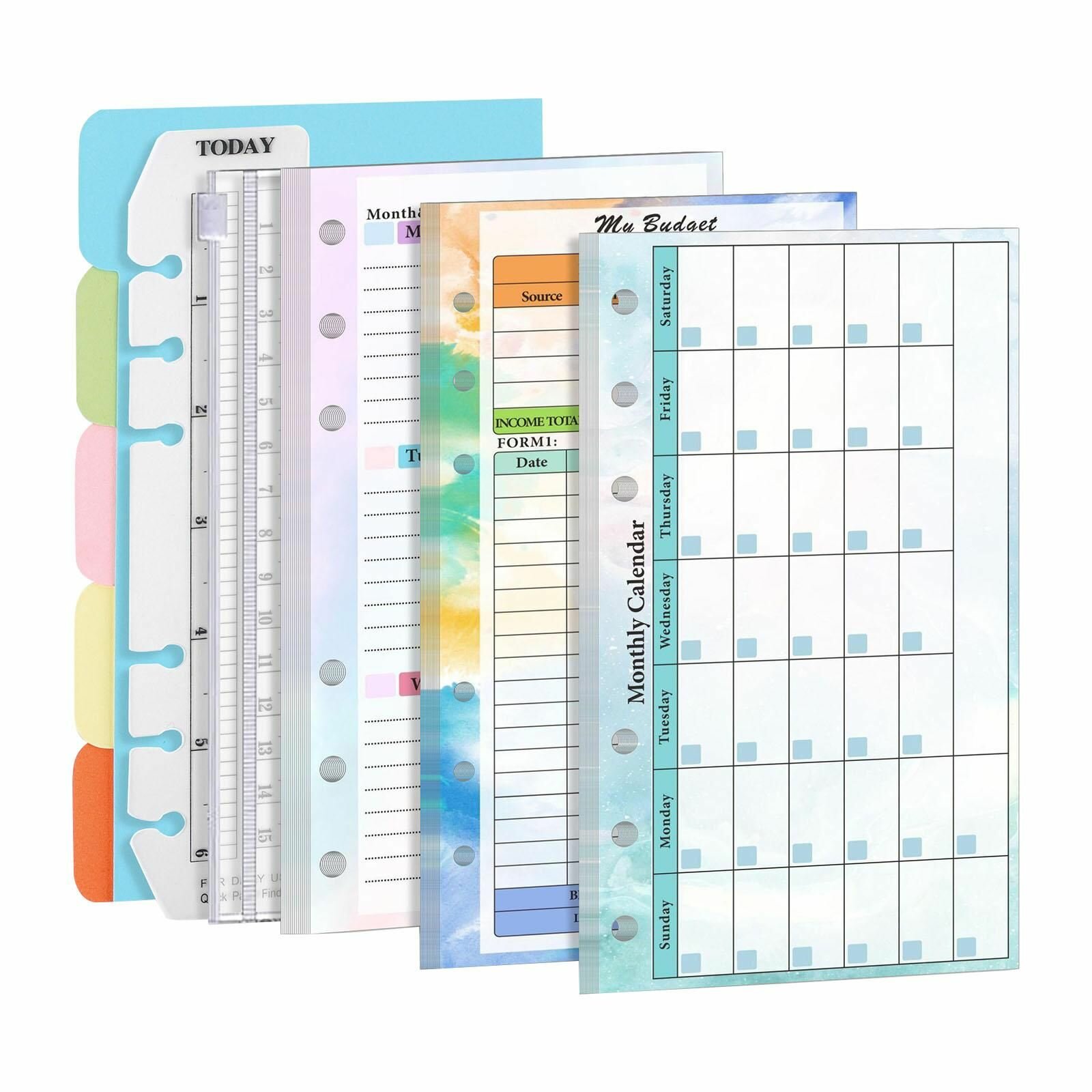 Вкладыш для планера А6, 100 листов, в клетку, для студента, 6 колец, блокнот для записей