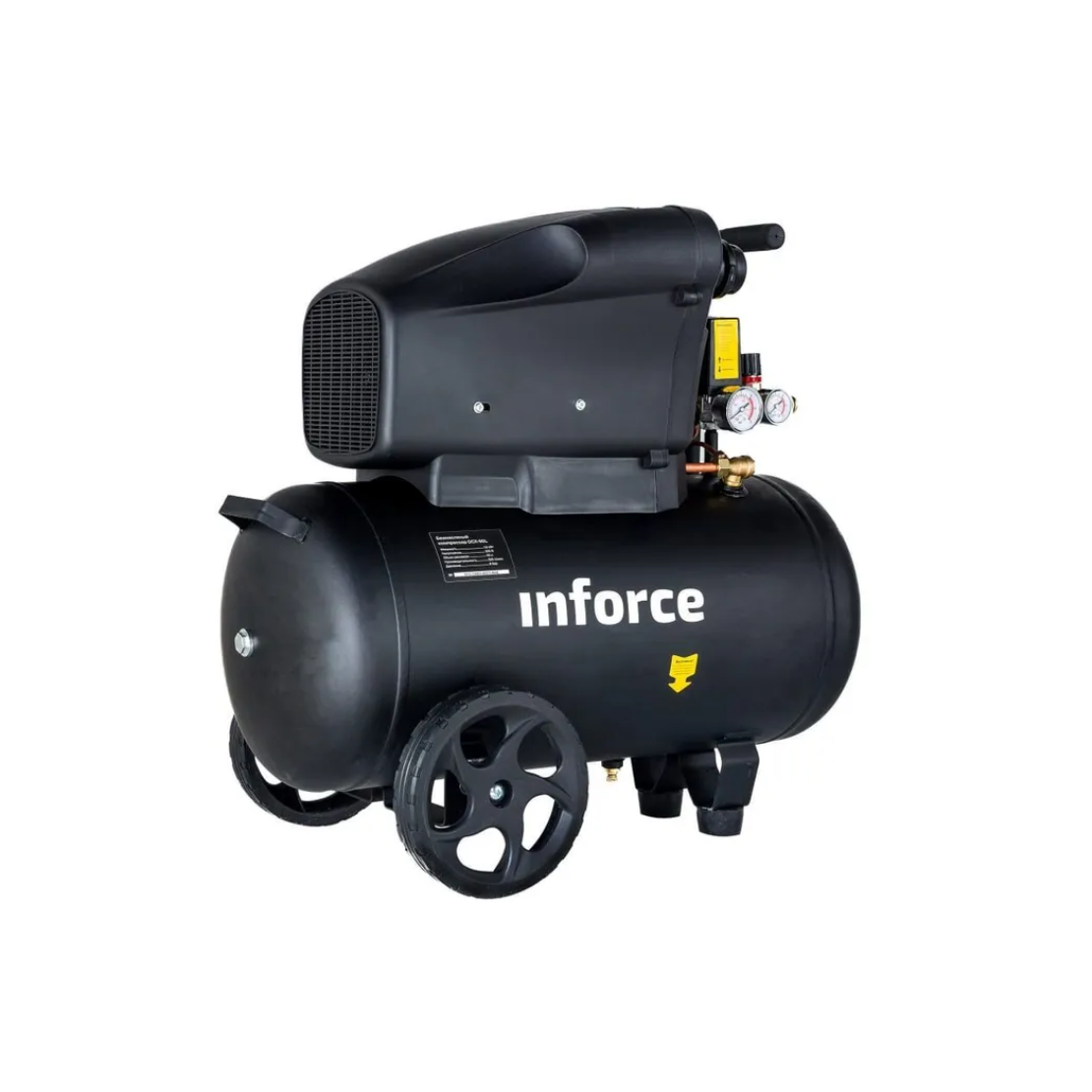 Безмасляный поршневой компрессор Inforce OCX-50L 04-06-33, 1,8 кВт, 2,448 л. с, ресивер 50 л, 8 бар, черный
