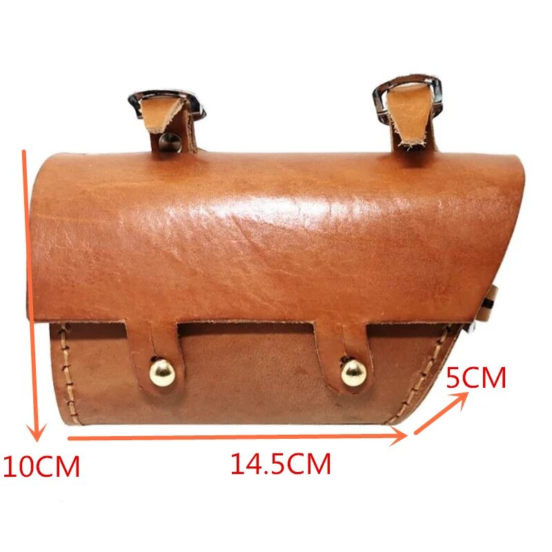 Ретро велосипедная подвесная сумка ручной работы из чистой воловьей кожи, седельная Brown Q363