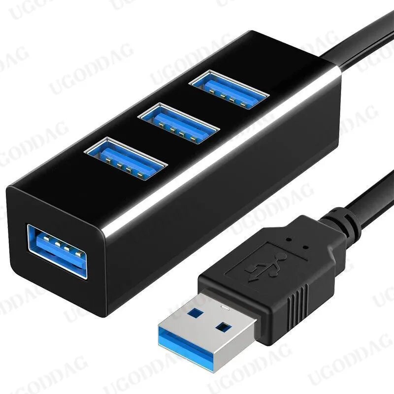 USB 3.0 4-портовый хаб UGODDAG, черный, 30cm