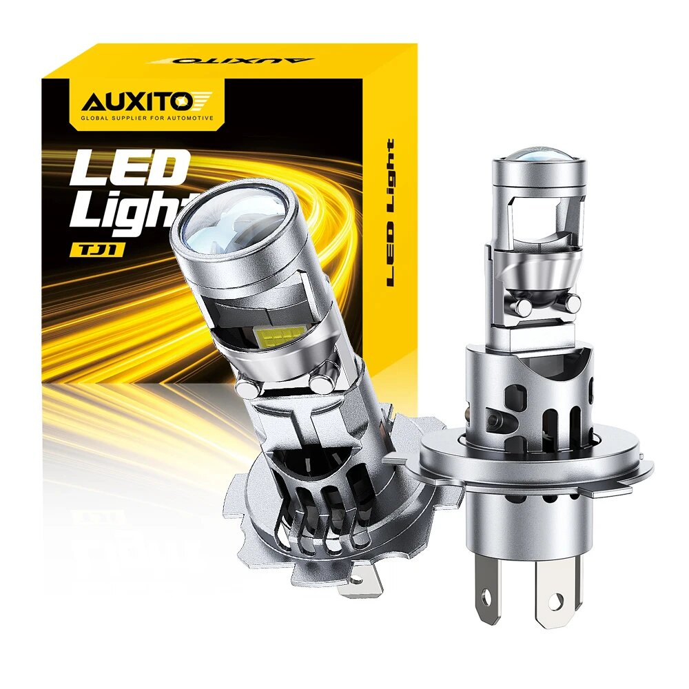 AUXITO 2 шт. 20000LM 80 Вт H4 Светодиодная лампа для проектора с вентилятором Turbo H7 Светодиодная лампа Canbus 9003 Hi/Lo Beam Фара 12 В Белый H4/9003/HB2 Высокий/Низкий