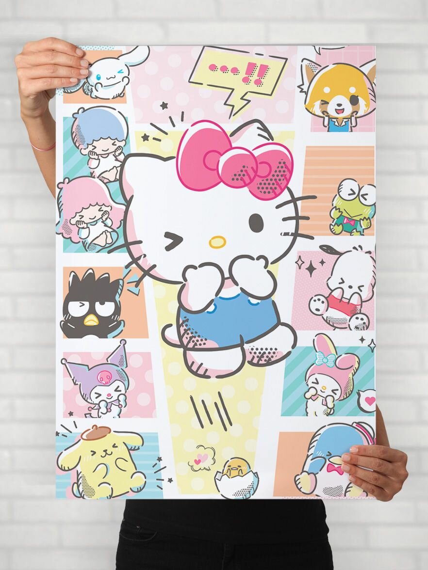 Плакат на стену для интерьера Персонажи Санрио (Sanrio 5) - Постер по милым героям формата A1 (61x84 см)