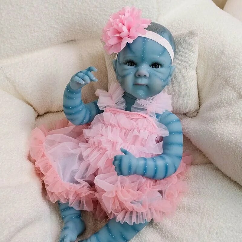 19 дюймов 48 см Новорожденный ребенок Reborn Girl Bettie Кукла Реборн, виниловый корпус, голубые глаза